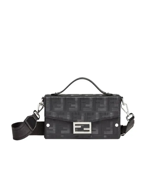 Fendi Baguette Soft Trunk Top Handle Bag - Black