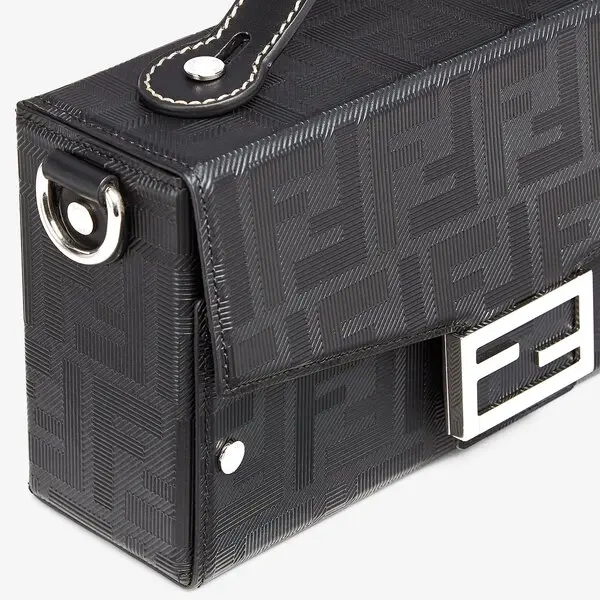 Fendi Baguette Soft Trunk Top Handle Bag - Black