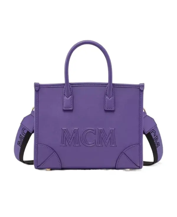 Mcm Logo-embossed Leather Tote Bag