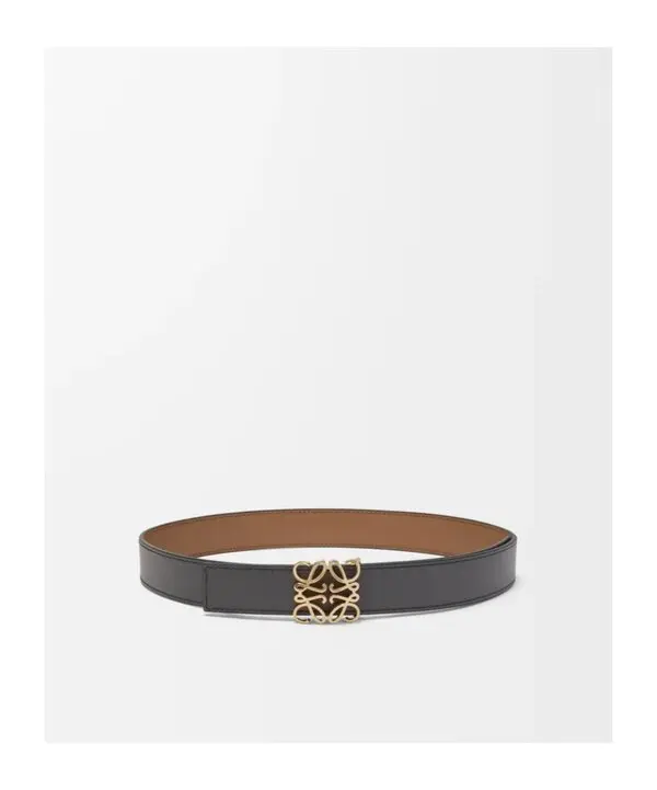 Loewe Anagram Reversible Belt With Brass Clasp - Brown