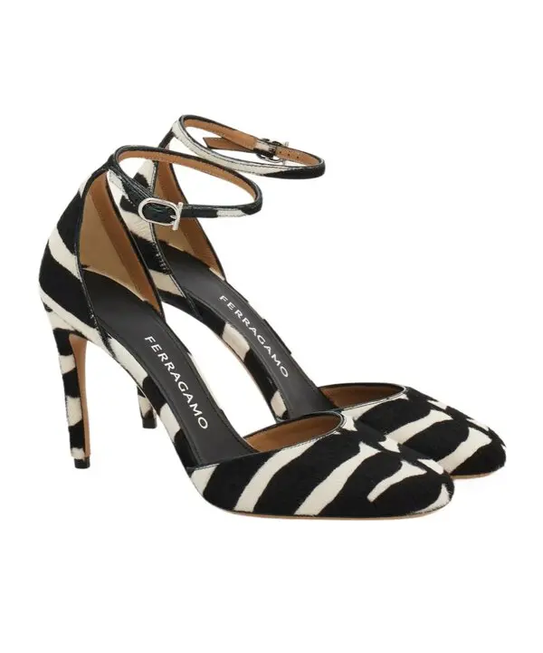 FERRAGAMO Zebra Stripe Stiletto Pumps