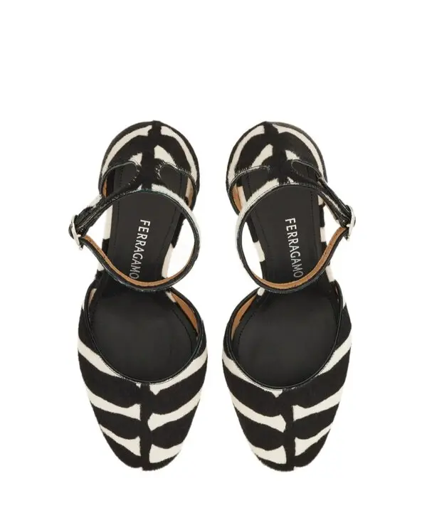 FERRAGAMO Zebra Stripe Stiletto Pumps