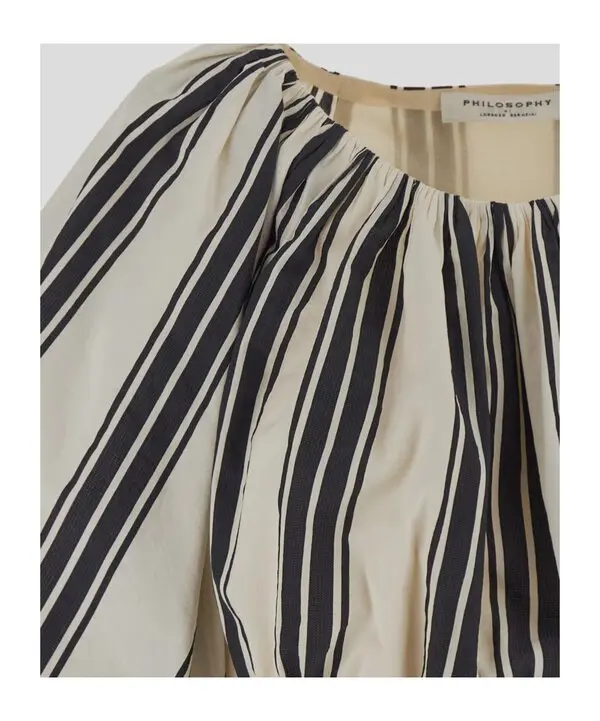 Philosophy Di Lorenzo Serafini Striped Cropped Blouse