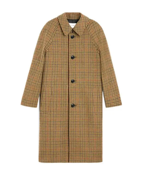 Celine Mac Coat In Checked Wool