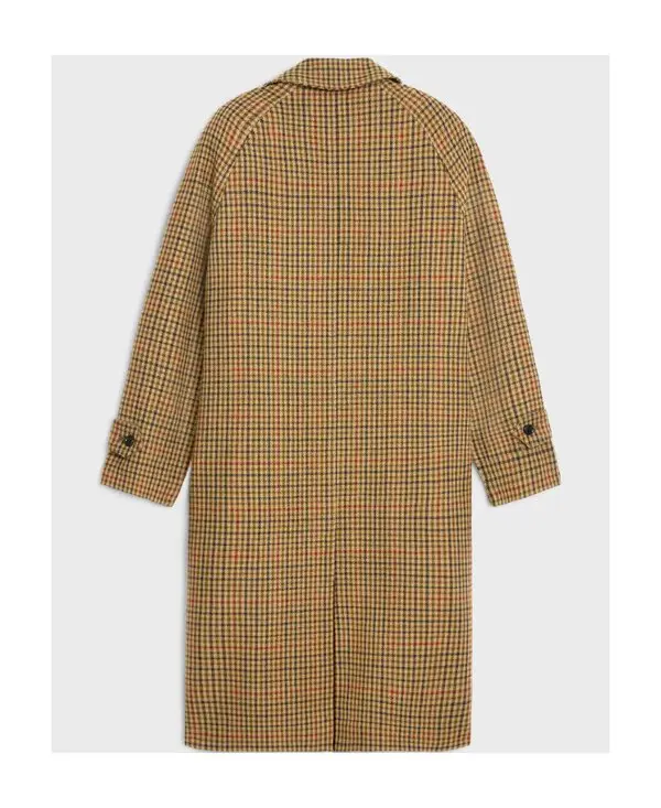 Celine Mac Coat In Checked Wool