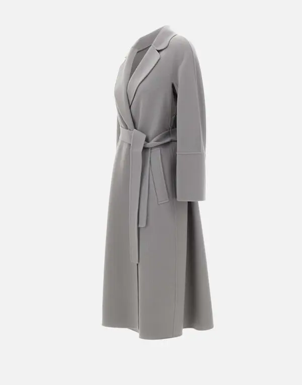 Max Mara Long Wool Belted Coat - Avio