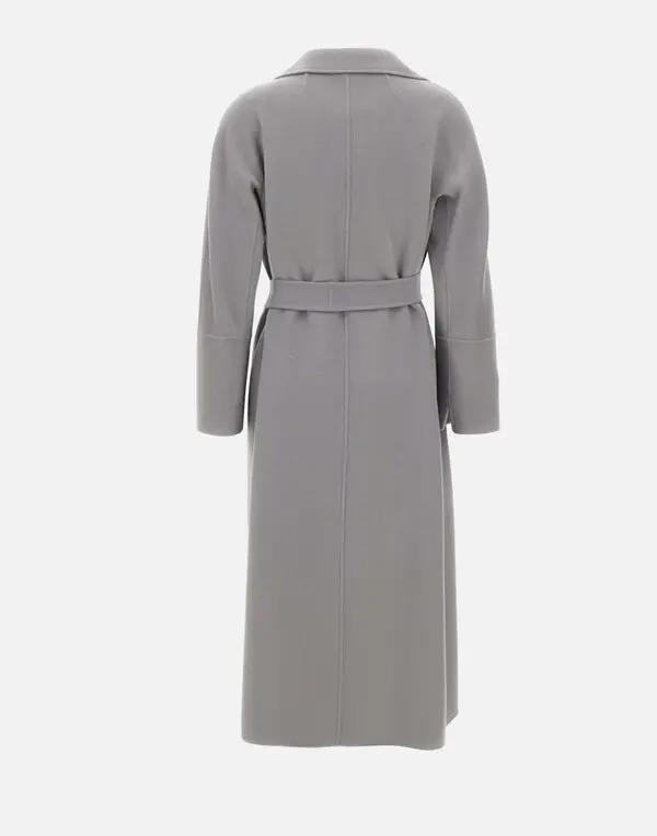 Max Mara Long Wool Belted Coat - Avio