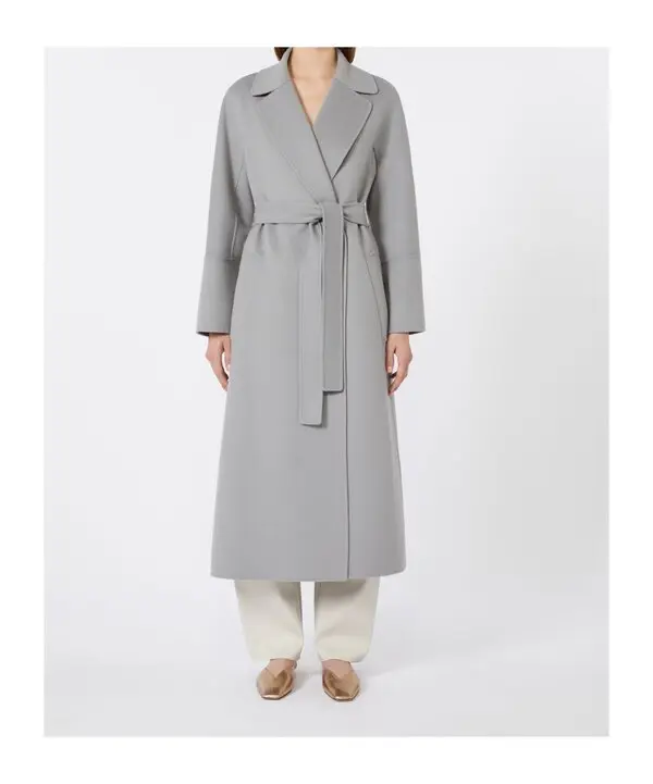 Max Mara Long Wool Belted Coat - Avio