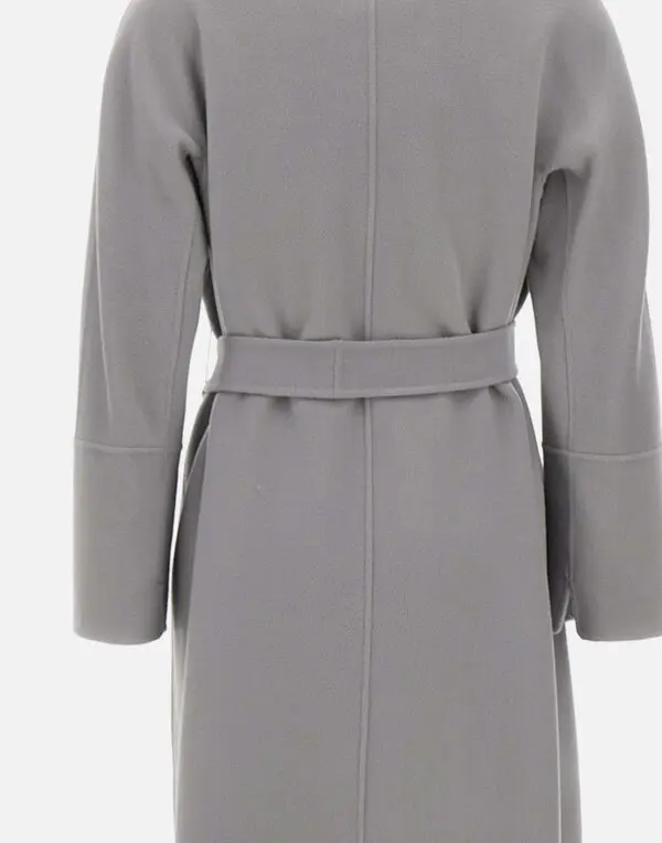 Max Mara Long Wool Belted Coat - Avio