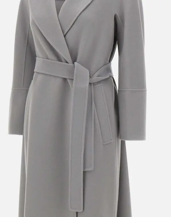 Max Mara Long Wool Belted Coat - Avio