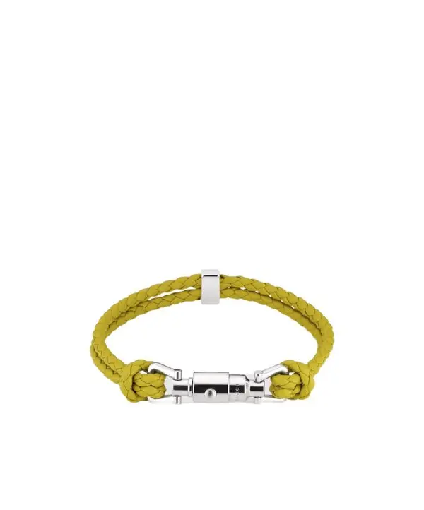 Gucci Braided Bracelet With Piston Detail - Mustard Yellow