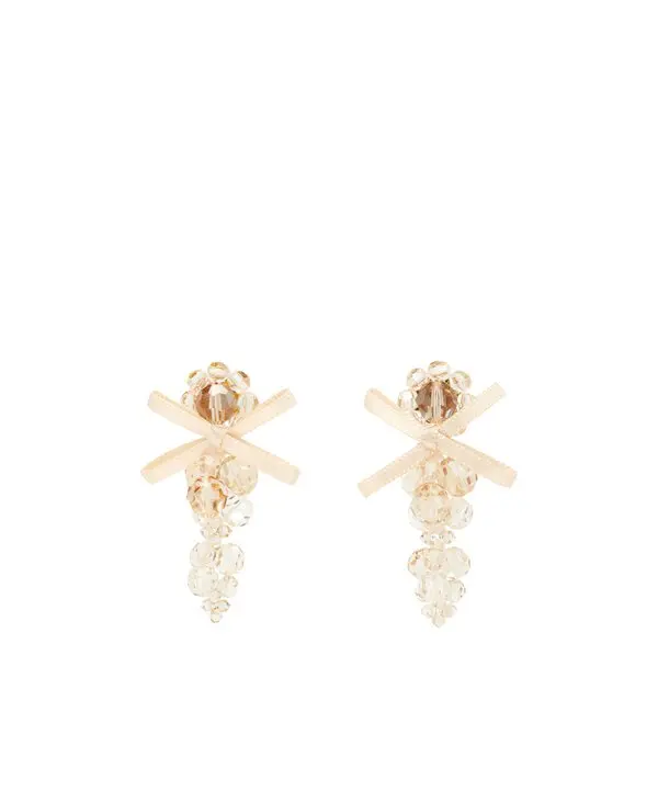 Simone Rocha Embellished Bow Drop Earrings - Yellow