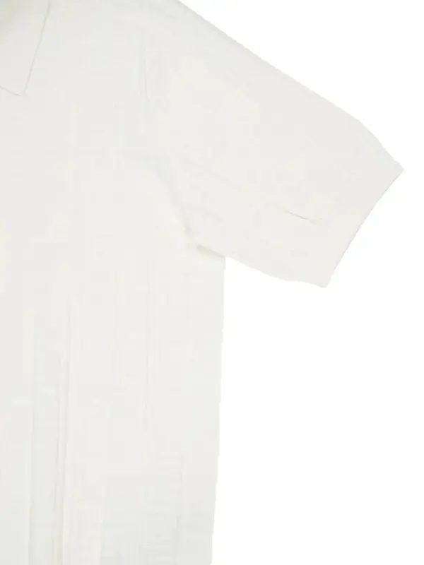 Balmain Monogram Knit Polo Shirt - White