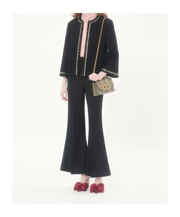 Valentino Garavani Embroidered Canestrello Tweed Jacket
