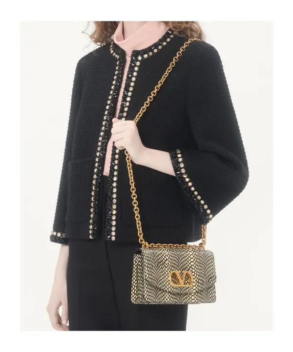 Valentino Garavani Embroidered Canestrello Tweed Jacket