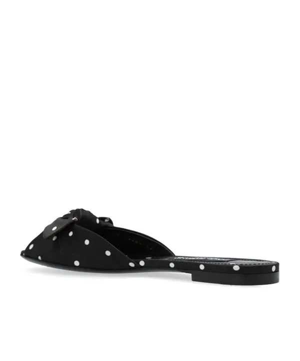 Dolce & Gabbana Bow Detailed Satin Sliders