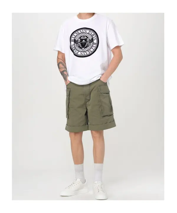 Balmain Belted Cargo Shorts - Green