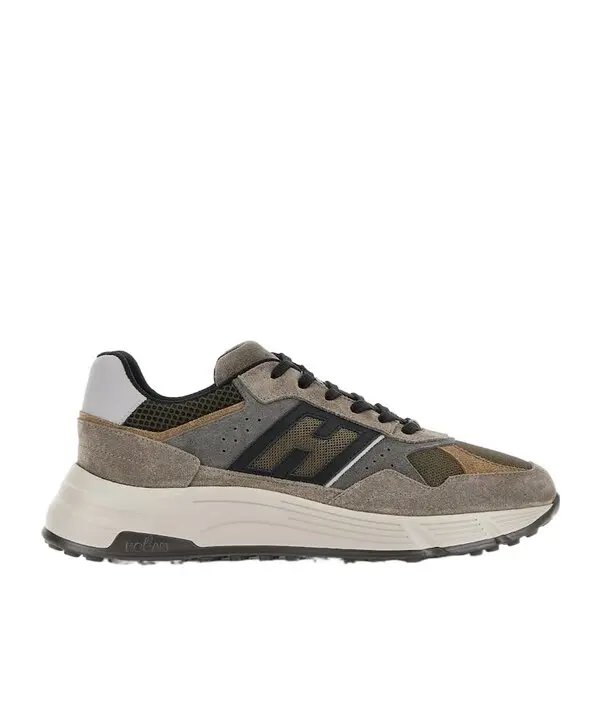 Hogan Hyperlight Lace-up Sneakers With H Logo Detailing - Brown