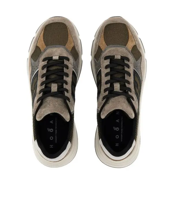Hogan Hyperlight Lace-up Sneakers With H Logo Detailing - Brown