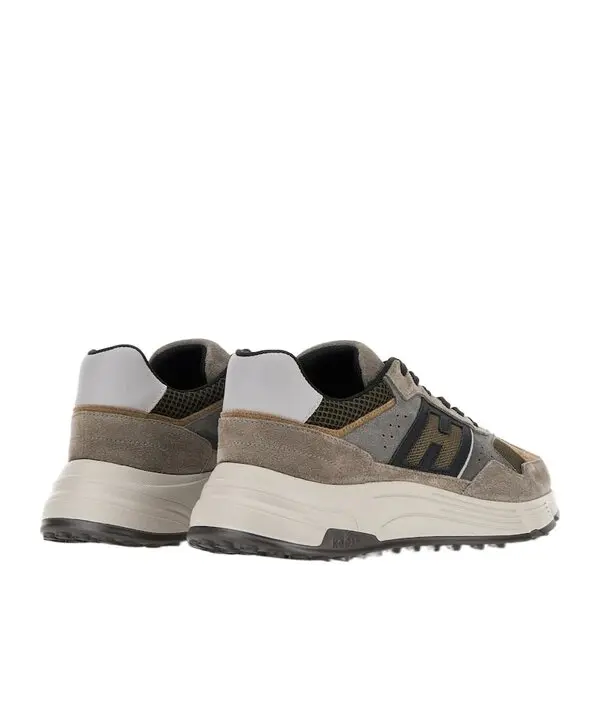 Hogan Hyperlight Lace-up Sneakers With H Logo Detailing - Brown