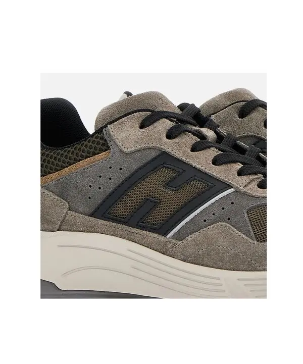 Hogan Hyperlight Lace-up Sneakers With H Logo Detailing - Brown