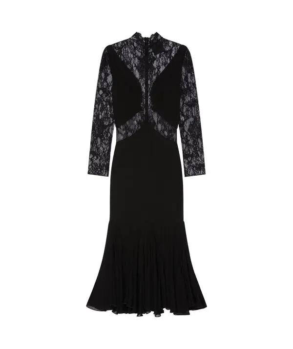 Givenchy Lace Detailed High Neck Mini Dress