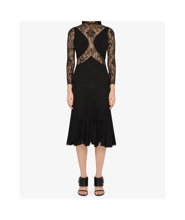 Givenchy Lace Detailed High Neck Mini Dress