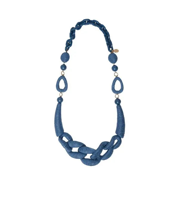 Max Mara Straw And Resin Necklace - Avio
