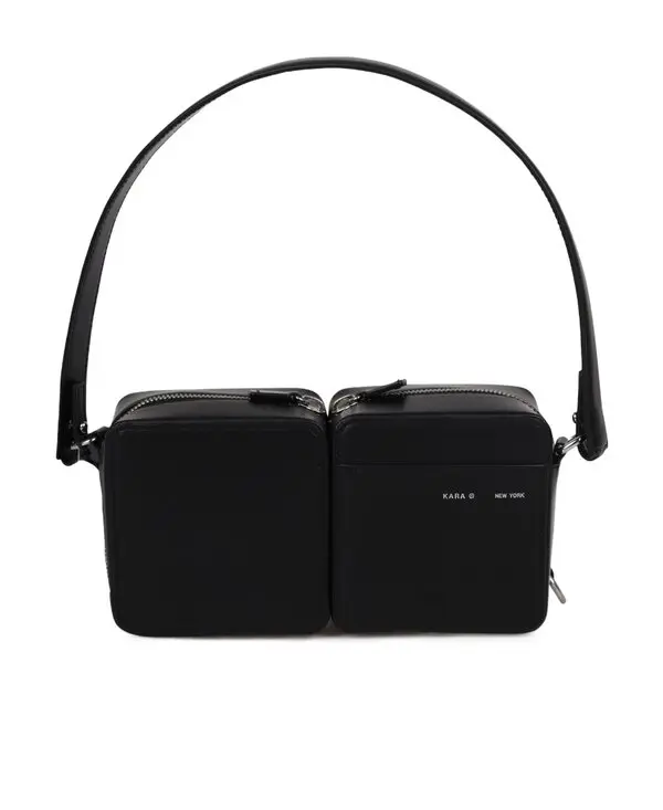 Kara Stacked Hobo Bag - Black