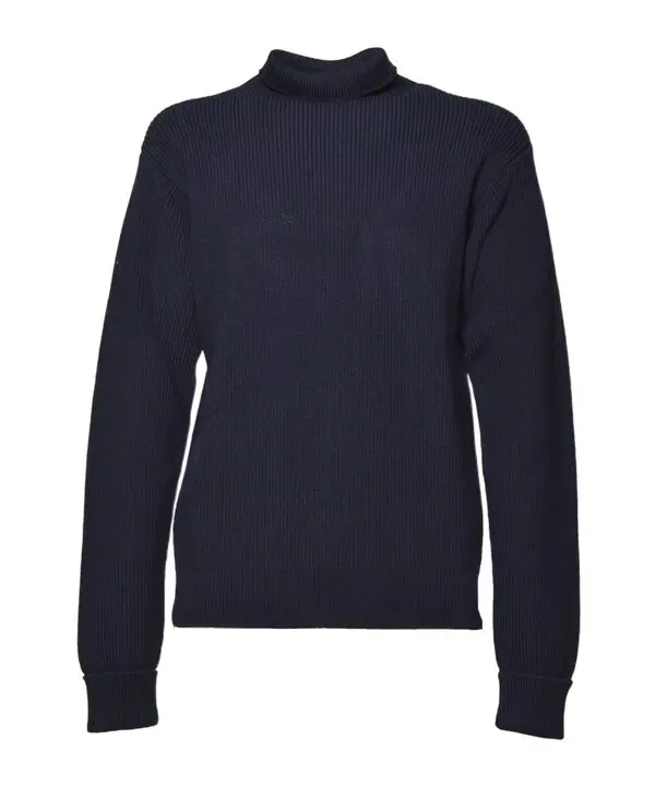 JIL SANDER Ribbed High-neck Sweater - Navy