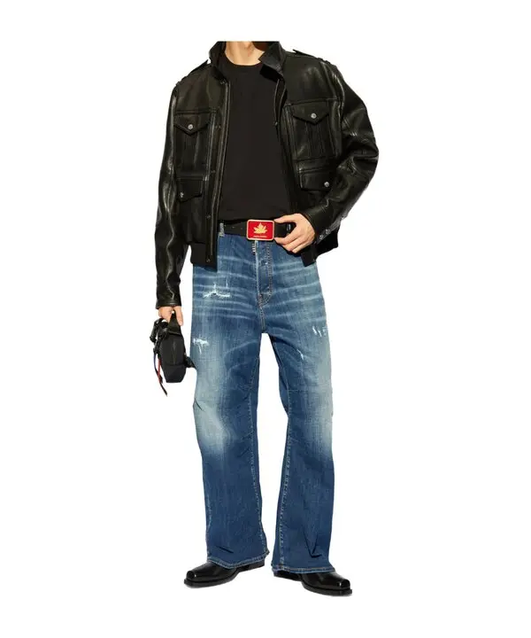 Dsquared2 Distressed Straight-leg Jeans