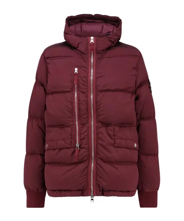 Stone Island Zipped Down Jacket - Red