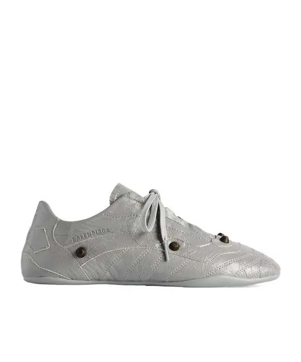 Balenciaga City Lace-up Sneakers With Brass Rivets - Grey