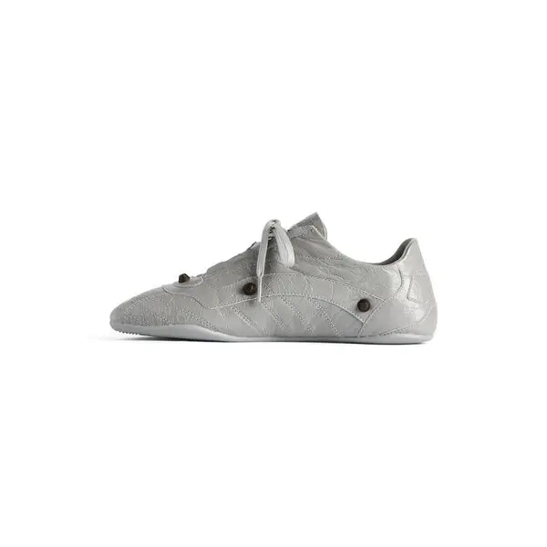 Balenciaga City Lace-up Sneakers With Brass Rivets - Grey
