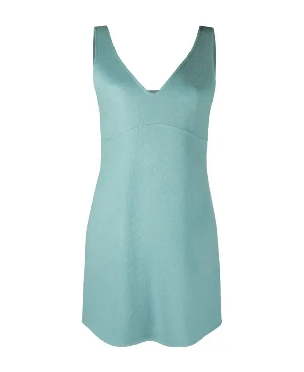 P.a.r.o.s.h Sleeveless V-neck Wool Dress - Blue