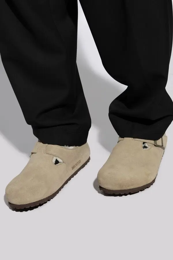BIRKENSTOCK London Buckle-fastening Shearling-lined Loafers - Nude