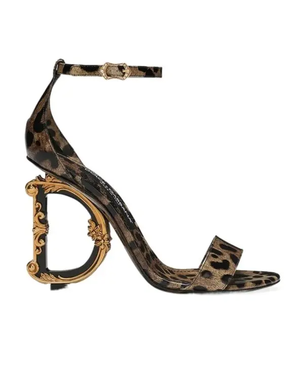 Dolce & Gabbana D-heeled Leopard Print Sandals