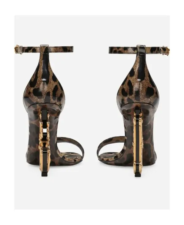 Dolce & Gabbana D-heeled Leopard Print Sandals