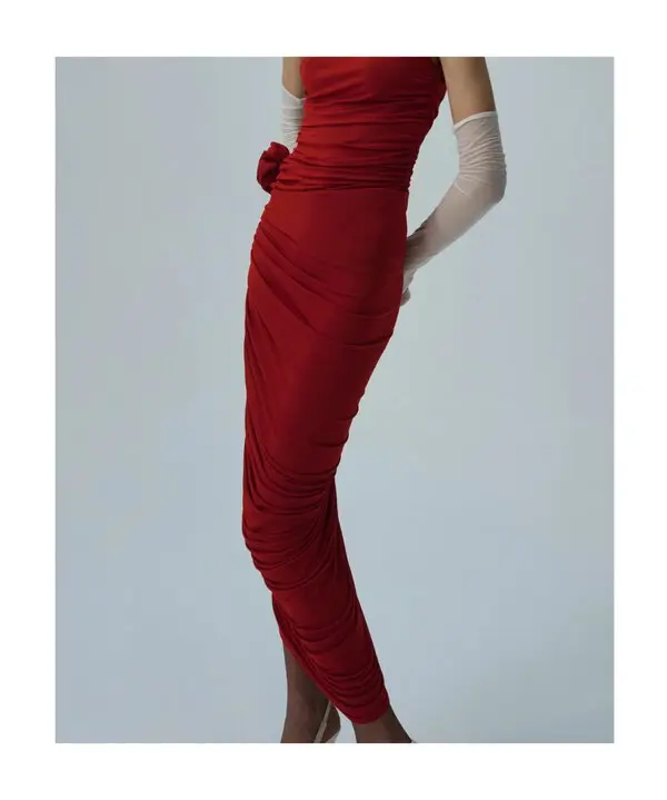 Magda Butrym Asymmetrical Draped Midi Skirt