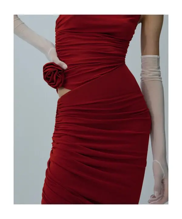 Magda Butrym Asymmetrical Draped Midi Skirt