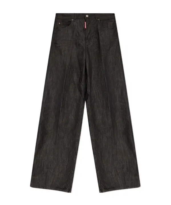 Dsquared2 Logo Patch Wide-leg Jeans - Black