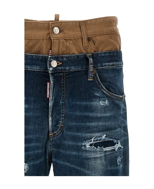 Dsquared2 Double Waisted Straight Leg Jeans