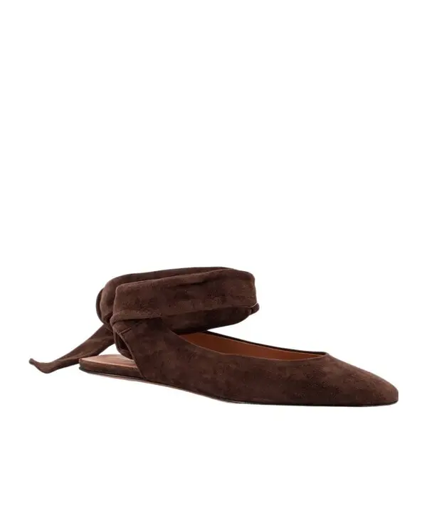Attico The Wrap Strap Flat - Brown