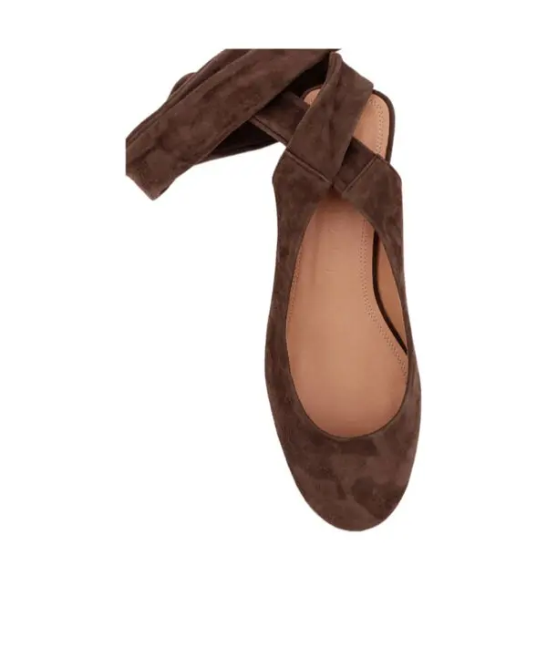 Attico The Wrap Strap Flat - Brown