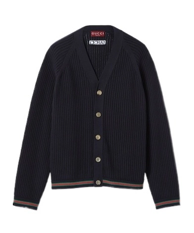 Gucci Logo Embroidered V-neck Cardigan