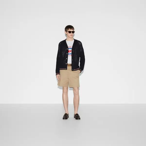 Gucci Logo Embroidered V-neck Cardigan