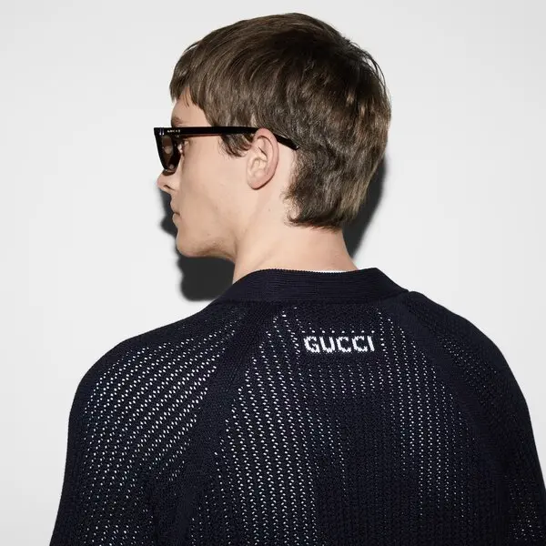Gucci Logo Embroidered V-neck Cardigan