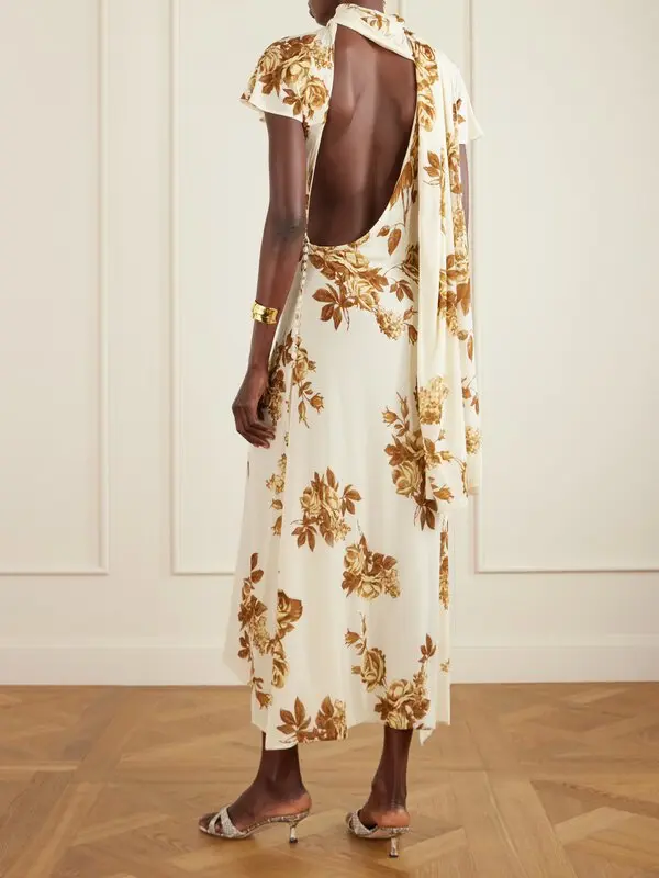 Magda Butrym Printed Stretch Knit Midi Dress