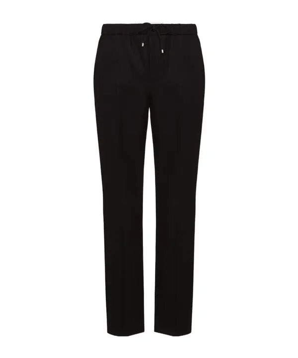 Valentino Garavani Crinkled Drawcord Trousers - Black