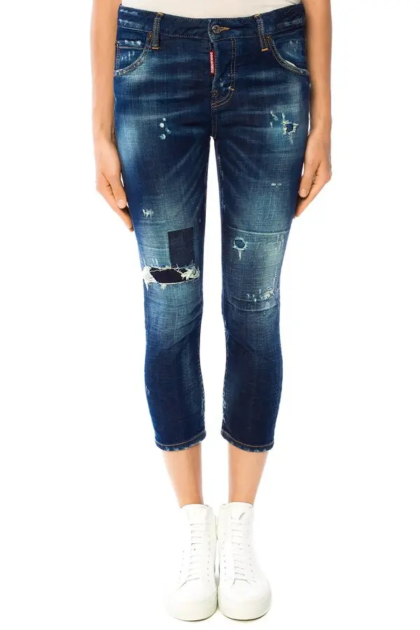 Dsquared2 Pierced Detail Tapered Jeans